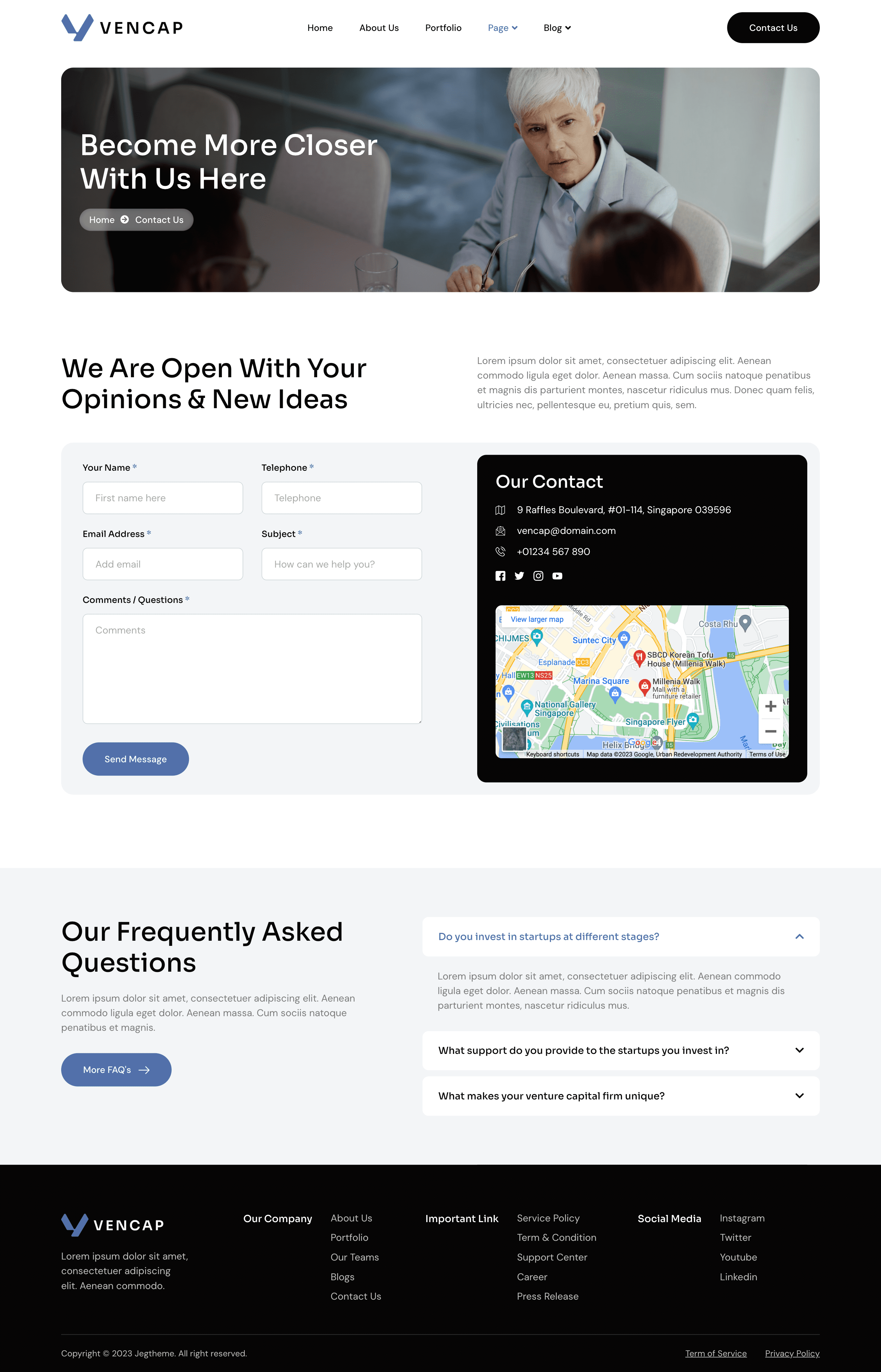 Vencap – Venture Capital & Investment Elementor Template Kit by jegtheme